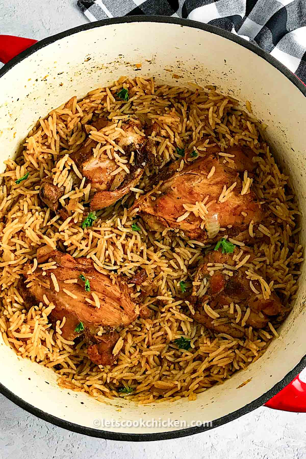 One pot Dutch oven chicken and rice recipe - Let’s Cook Chicken!